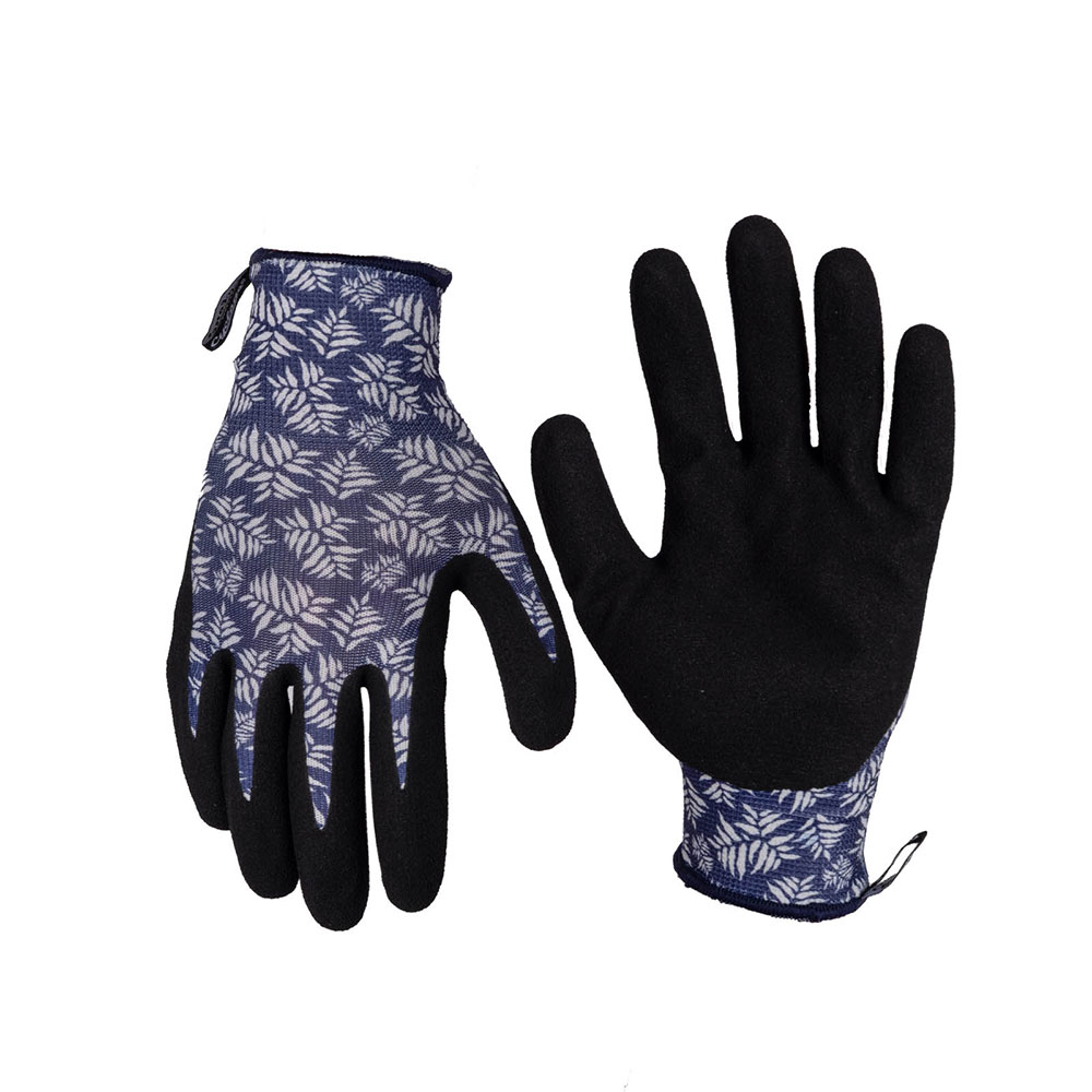 Cyclone Fern Patterned Nitrile Dipped Gloves Small