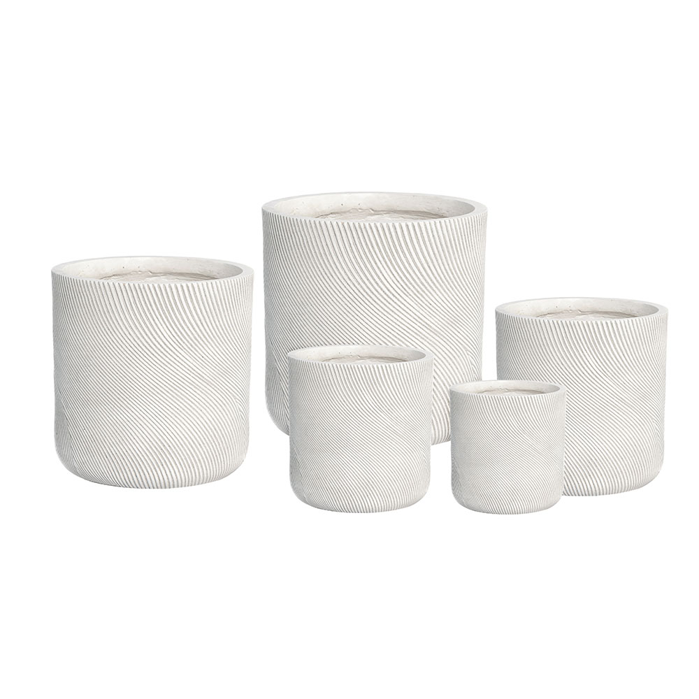 Helix Cylinder Pot 52x52cm White Extra Large