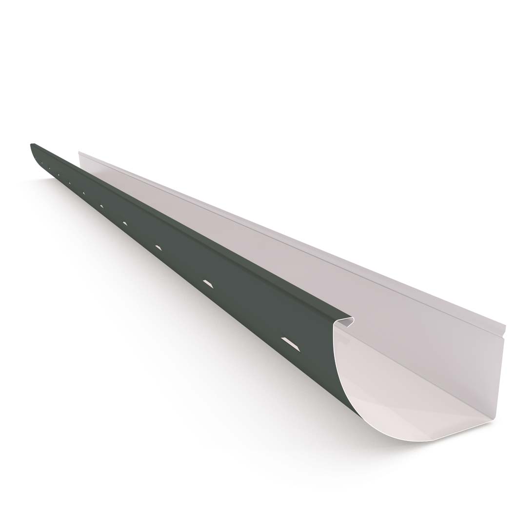 Quarter Round Gutter Slotted Slate Grey