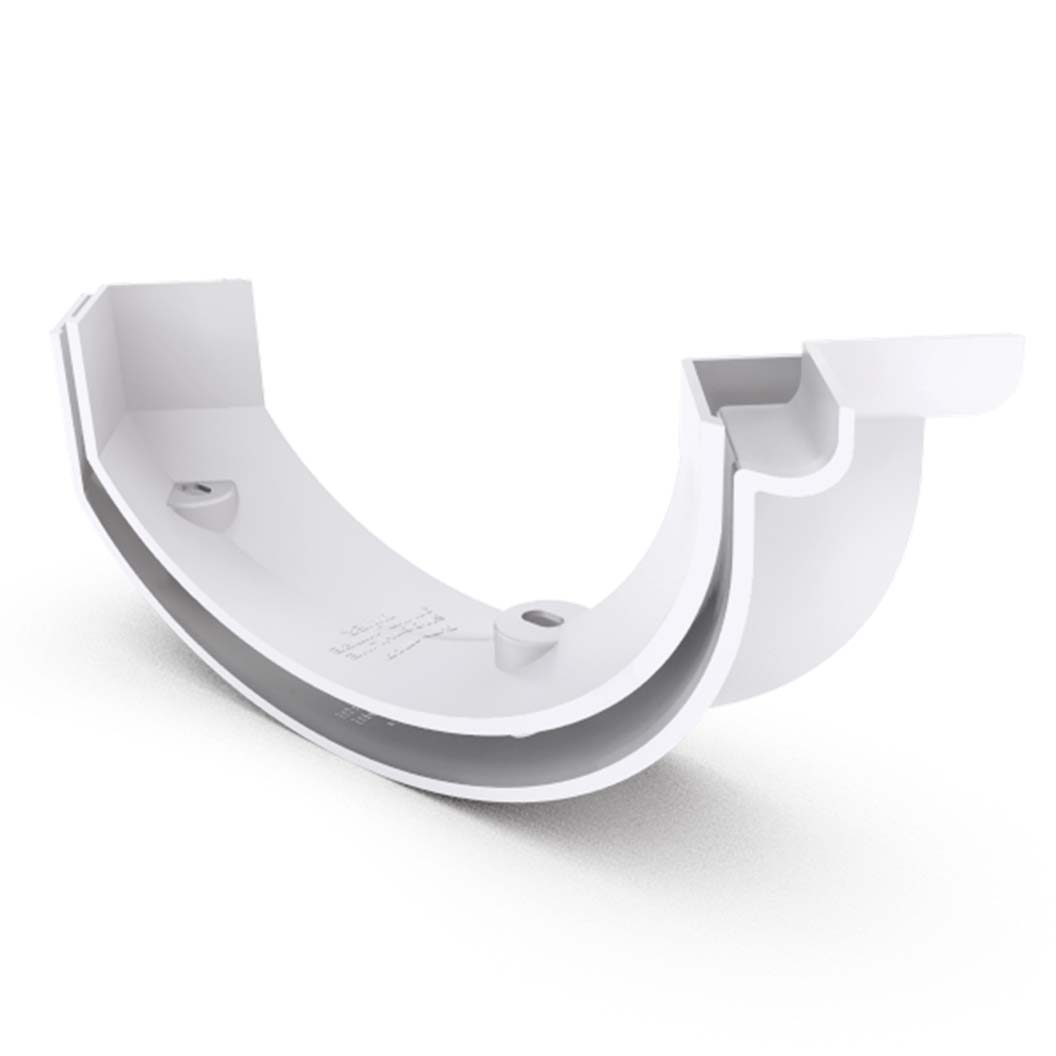 Smoothline Gutter Internal Two Piece Cast Angle 90° Off White
